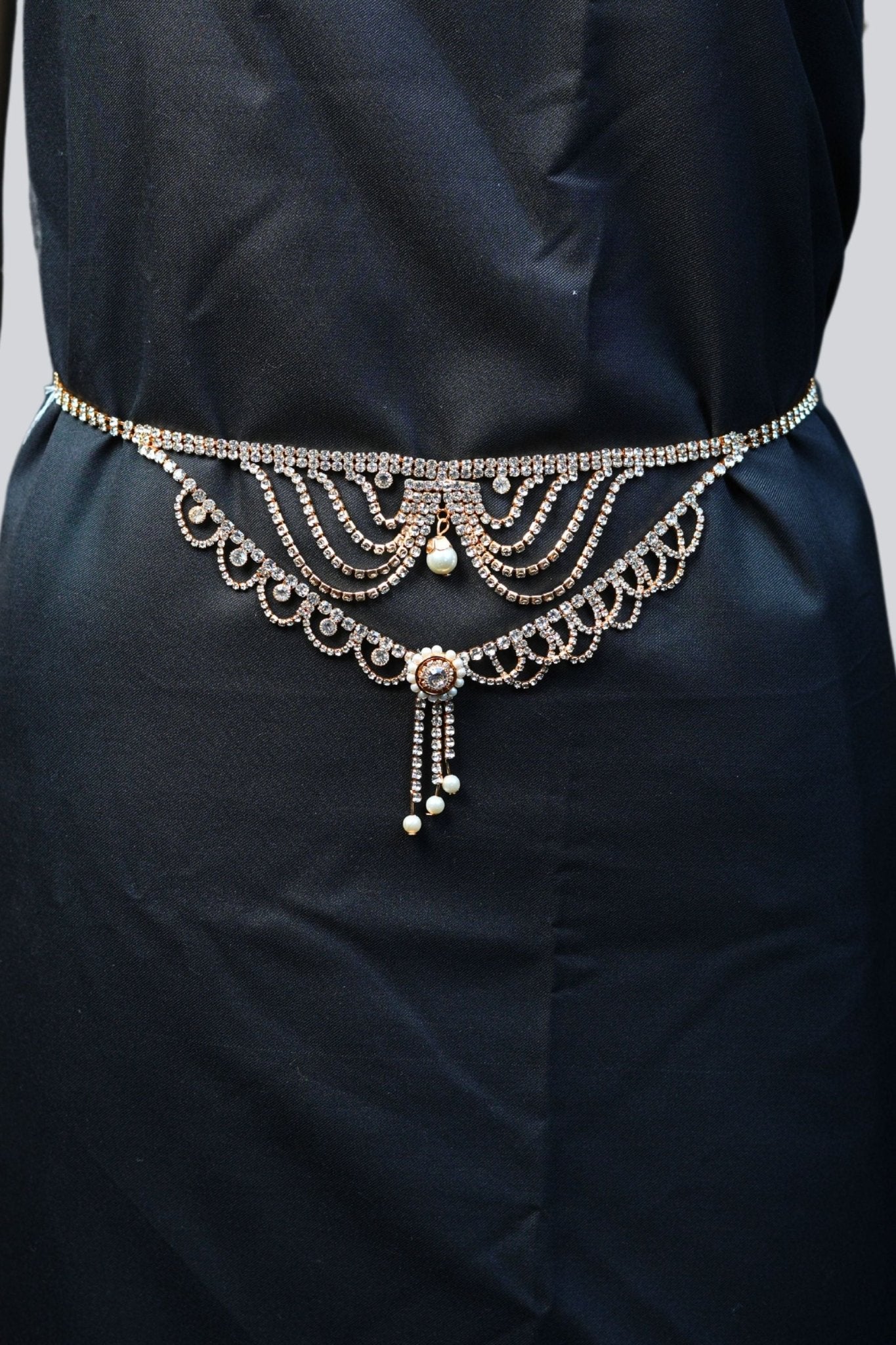 Luxe Gold-Tone Multi-Layered Stone Hip Chain | JCS Fashions